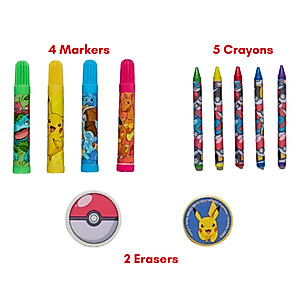 Innovative Designs Pokemon Kids Coloring Art and Sticker Set, 30 Pcs. & Craft Supplies with Pencil Case