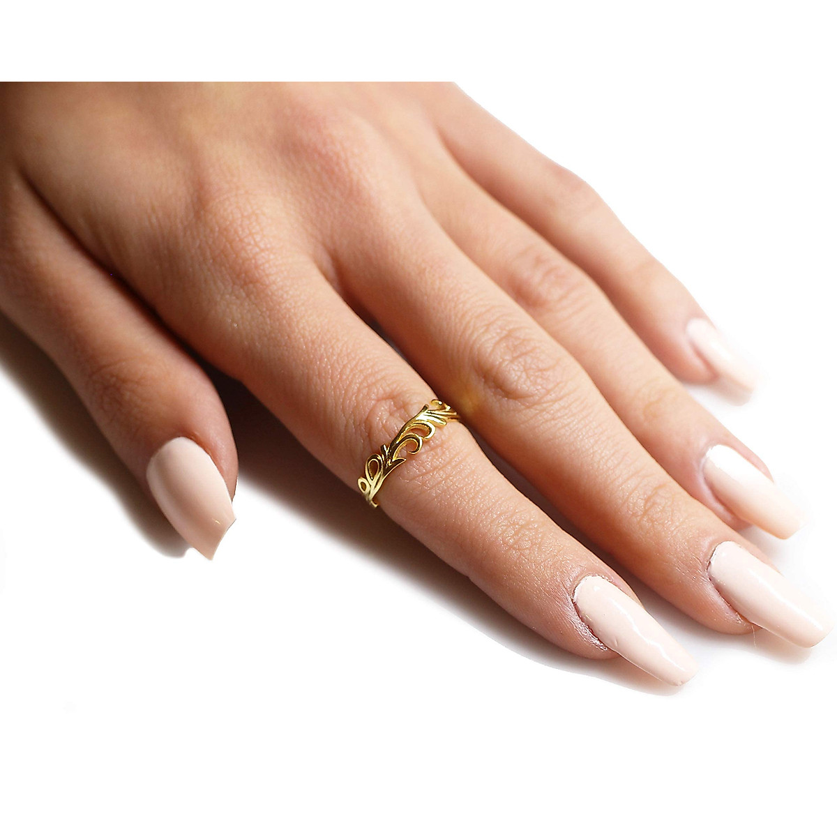 CloseoutWarehouse Yellow Gold-Tone Plated Sterling Silver Eternal Flame Filigree Ring Size 10