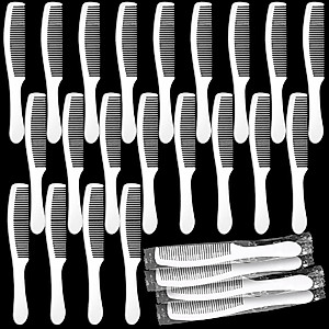 100 Packs Individually Wrapped Combs Disposable Combs in Bulk Plastic Combs Set Hair Combs for Travel, Hotel, Shelter, Homeless, Nursing Home, Charity, Church, 6.5 Inch Long (White)