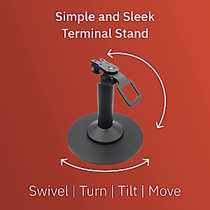 Discount Credit Card Supply DCCStands Ingenico Lane/3000/5000/7000/8000 7" Freestanding Swivel and Tilt Terminal Stand with Round Plate, Black