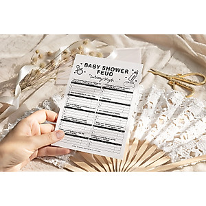 Your Main Event Prints Baby Shower Family Feud Game Fun Neutral Decorations 50 Family Feud Cards 3 Fast Money Round Cards 1 Instruction Card