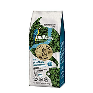 Lavazza, ¡Tierra Organic Amazonia Whole Bean Coffee Medium Roast 10.5 Oz Bag, Floral Notes Authentic Italian, Blended And Roated in Italy, Balanced and Aromatic Fruity and floral notes