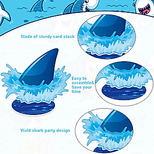 Namalu 16 Pcs Shark Centerpiece Party Decorations Shark Birthday Table Decorations for Ocean Animal Theme Under The Sea Baby Shower Birthday Party Supplies(Shark Theme)