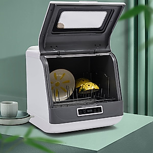 Goudergo Portable Dishwasher,8L Mini Dish Washer,1200W Countertop Dishwasher for Small Sized Houses & Apartments & Dorms & Boats & Campers/RVS,Etc (Stainless Steel)