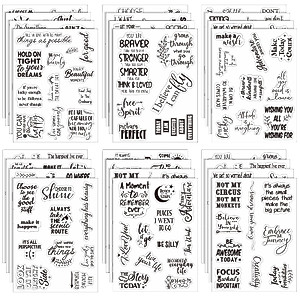 20 Sheets Different Transparent Vintage Words Stickers Inspirational Scrapbooking Stickers Motivational Vintage Words Stickers Sweet Happiness Stickers for Water Bottles Laptops Teens Teachers