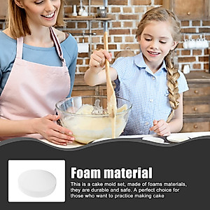 BESTonZON Wedding Cake Stand Round Cake Foam 3Pcs Round Cake Foams Cake Dummies Round Cake Foam Display Foam Cake Dummies for Decorating Practice Mould Cake Dummies Candy Set