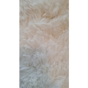 LeMirk Genuine Sheepskin Rug, Argentine Natural Sheepskin Throw,Luxury Fluffy Sheepskin Seat/Chair Cover, Real Shearling Rug Soft, Lambskin Rug for Bedroom Living Room, Ivory White