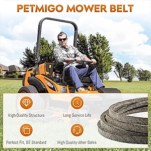 Lawn Mower Deck Belt 1/2"x114" Fits for Cub Cadet 01005375, 01005375P, M54-HN, M54-KH and M54-KW Tank with 54" Deck, for Toro 119-8819, TimeCutter SS4200, SS4235 and SS4260 with 42" Deck