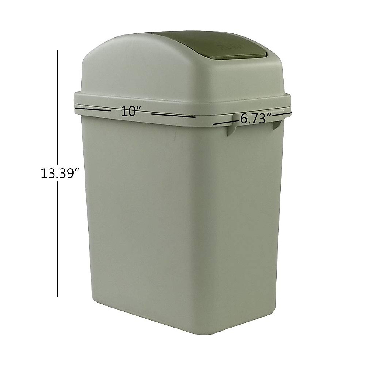 Ortodayes 1.8 Gallon Plastic Trash Can with Lid, Desktop Trash Bin (Green)