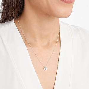 Amazon Essentials women Sterling Silver Genuine Sky Blue Topaz Butterfly Pendant Necklace, 18" (previously Amazon Collection)