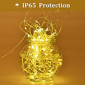 Solar String Lights, 100-LED 39ft 8-Lighting Modes Waterproof Copper Wire Solar Powered Fairy Lights for Christmas, Patio, Lawn, Garden Decorations (1 Pack, Warm White)