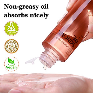 Lagunamoon Skincare Oil for Body & Face & Nails, Used for Scars, Stretch Marks, Natural Ingredients. Vitamin E Oil, Non-Greasy, Fast-Absorption, for All Skin Tpyes, 5.07Oz