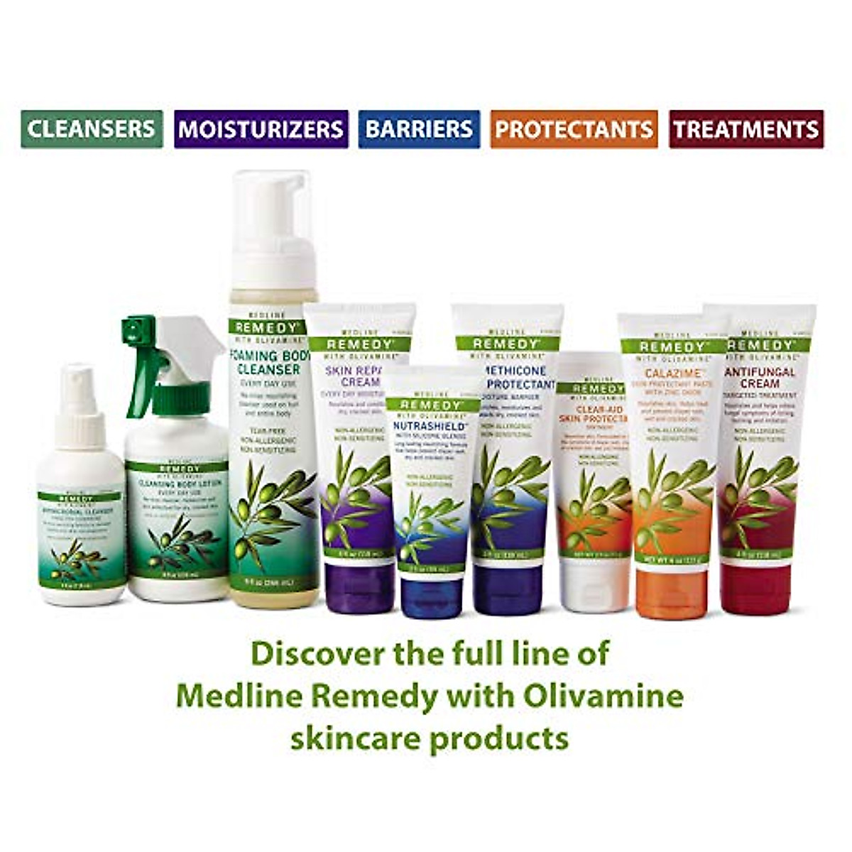 Medline Remedy Unscented Olivamine Skin Repair Cream and Body Lotion, 32 Fluid Ounce