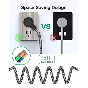 Power Strip with USB, Mountable Flat Plug Power Strip with 3 Outlets 3 USB Ports(Smart 3.1A), 5ft Braided Extension Cord, Compact for Cruise Ship, Travel, Home, Office