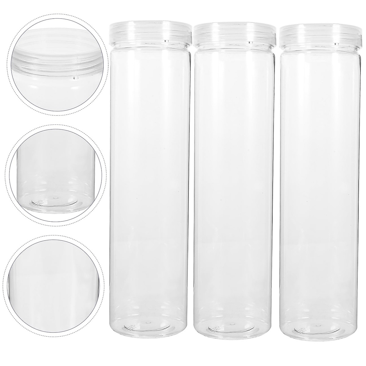 VINTORKY 3 Pcs Reusable Kitchen Storage Containers with Lids Airtight Jars for Cereal Nuts and Sugar Ideal Pantry Organizers for Dry Food Storage