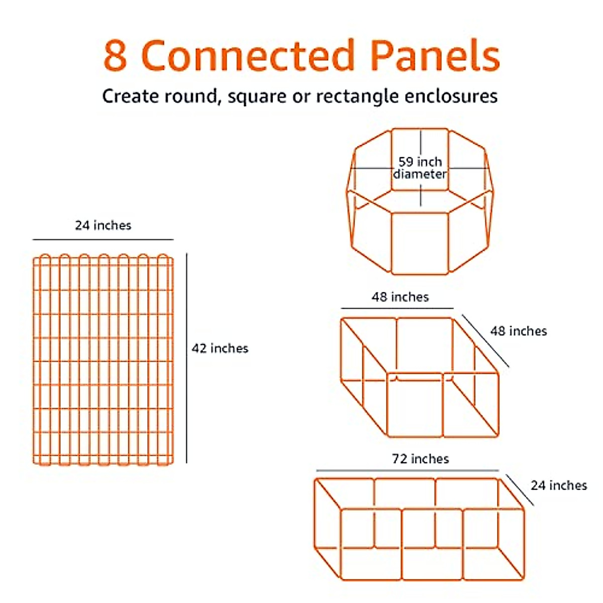 Amazon Basics Foldable Metal Exercise Pet Play Pen for Dogs, Single Door, 60 x 60 x 48 Inches, Black