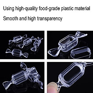 LapangZi 10 Pcs Candy Shaped Mini Box Transparent Jewelry Storage Containers Travel Plastic Containers Storage Case for Small Decorations Items