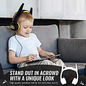 Little Helpers Kids Headphones with VoliBat Ears, Wired Over-Ear Headphones with Music Sharing Function,85dB Volume Limited Hearing Protection,Safe Food Grade Material,3.5mm Jack Headset for Children