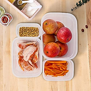 LIHOOOOM Food Storage Containers with lids, 8-Piece BPA-Free Meal Prep Rectangle Containers Plastic Leak-Proof Containers for Cereal, Flour and Sugar 3.5L, Green