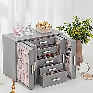 ANWBROAD Jewelry Organizer Box 9-Layer Jewelry Boxes for Women and Girls Jewelry Storage Box for All Necklaces Rings Earrings Bracelet Watches UJJB017H