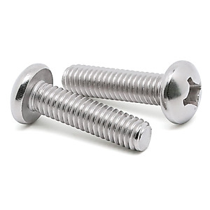 8-32 x 1" (1/4" to 3" Available) Pan Head Machine Screws, Full Thread, 304 Stainless Steel 18-8, Pack of 100