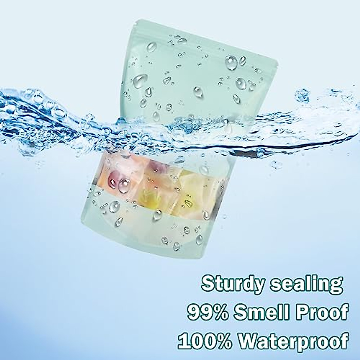 200 PCS-Stand Up Mylar Bags for Food Storage 5.5x7.9, Resealable Ziplock Bags with Visible Window Foil Pouch Bags Great for Packaging Small Craft, Lipgloss, Jewelry Packaging for Small Business