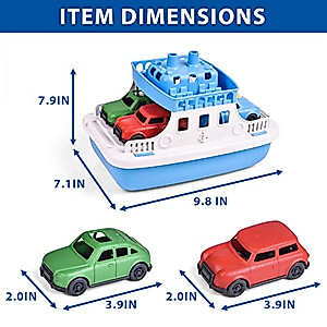 Toy Boat Bath Toys for Toddlers with 4 Mini Car Toys, Kids Water Toys Ferry Boat for Bathtub Bathroom Pool Beach Toys, Birthday Gifts