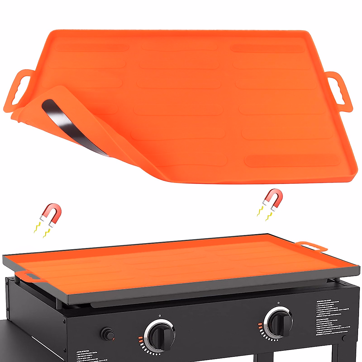 Silicone Griddle Mat for Blackstone,Polished Bottom Surface Grill Cover for Blackstone Protector Outdoor,Heavy Duty Food Grade Silicone Mat,Protective Cover for Outdoor Barbecue Tools (28in)