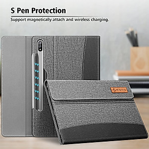 Fintie Case for Samsung Galaxy Tab S8/Tab S7 11 Inch (Model SM-X700/X706/T870/T875/T878) with Built-in S Pen Holder, Multiple Angle Portfolio Business Cover with Pocket Auto Sleep/Wake, Gray
