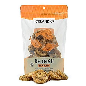 Icelandic+ Plus Redfish Skin Rolls Dog Treat 3-oz Bag