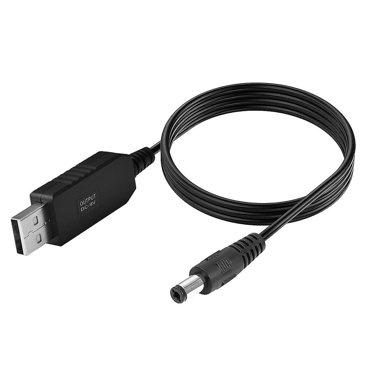 Sqrgreat USB DC 5V to DC 9V Voltage Power Supply Cable - USB to 9V Cable with DC Jack 5.5 x 2.1mm, Tip Negative(-) Design, Max DC-5V-to-9V 0