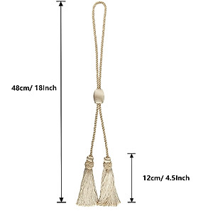 HedongHexi Curtain Tiebacks with Tassel,Modern Rope Window Curtain Ties Backs for Draperies, Outdoor Elegant Decorative Curtain Holdbacks