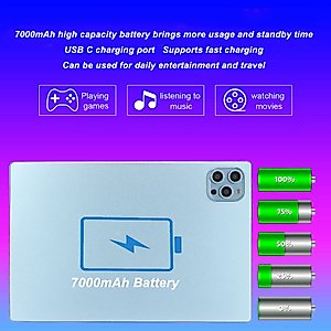 10 Inch Tablet, 8GB RAM 256GB ROM Octa Core Processor Support BT GPS Microphone, 4G Net 5G WiFi PC Tablet for Android 12