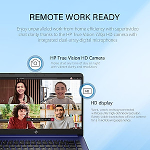 HP 14 Laptop, Intel Celeron N4020, 8GB RAM, 64 GB Storage, 14-inch HD Touchscreen, Intel UHD Graphics 600, Windows 11, Thin & Portable, 4K Graphics, One Year of Microsoft 365, Indigo Blue