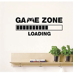 UILMNIY Kids Room Game Zone Loading Decor Wall Sticker Boys Bedroom Gaming Room Wall Decal Living Room Wall Art Mural AFN112 (57x25cm)