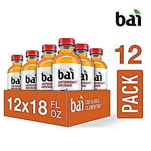 Bai Flavored Water, Costa Rica Clementine, Antioxidant Infused Drinks, 18 Fluid Ounce Bottle (Pack of 12)
