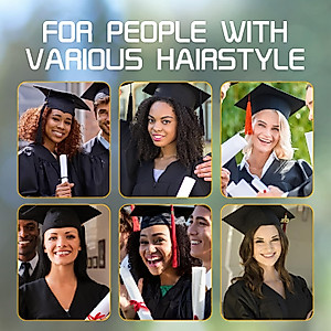 Generic Graduation Cap Headband, Firm Anti-Fall Hairband for Graduation Cap (Graduation Cap Not Included) (1), Black