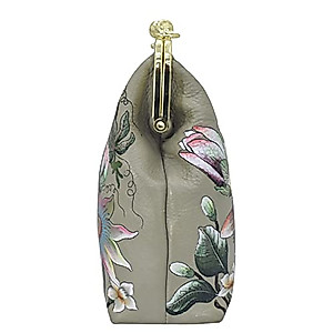 Anuschka Women’s Hand Painted Genuine Painted Leather Medium Frame Crossbody - Floral Passion