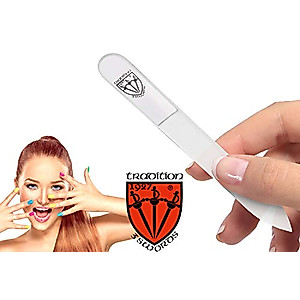 3 Swords Germany - Brand Quality Glass Nail File Set, 3 Pieces, Perfect for Natural Fake Gel Artificial Acrylic fingernail, incl. Black Plastic case