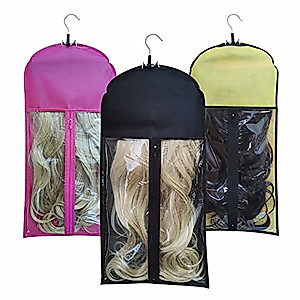 High-Grade Wooden Slack Hangers for Hair Extensions Carrier Holder,Wood Pants Hangers with 360° Swivel Hook, Non Slip Wood Skirt Hangers