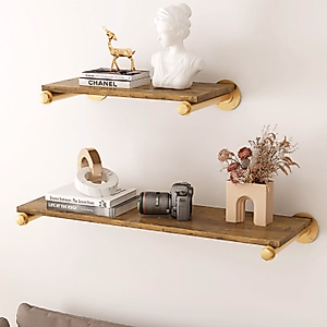 4 Pcs Industrial Pipe Clothes Bars 12 inch, Industrial Pipe Clothing Racks, Gold Closet Rods for Hanging Clothes, Gold Clothing Racks for Home Boutique Retail