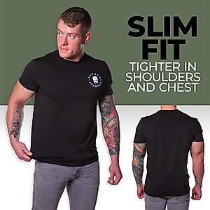 Savage Spartan Muscle T-Shirt for Men - American Warrior Helmet Athletic Fit Tee (X-Large, Black)