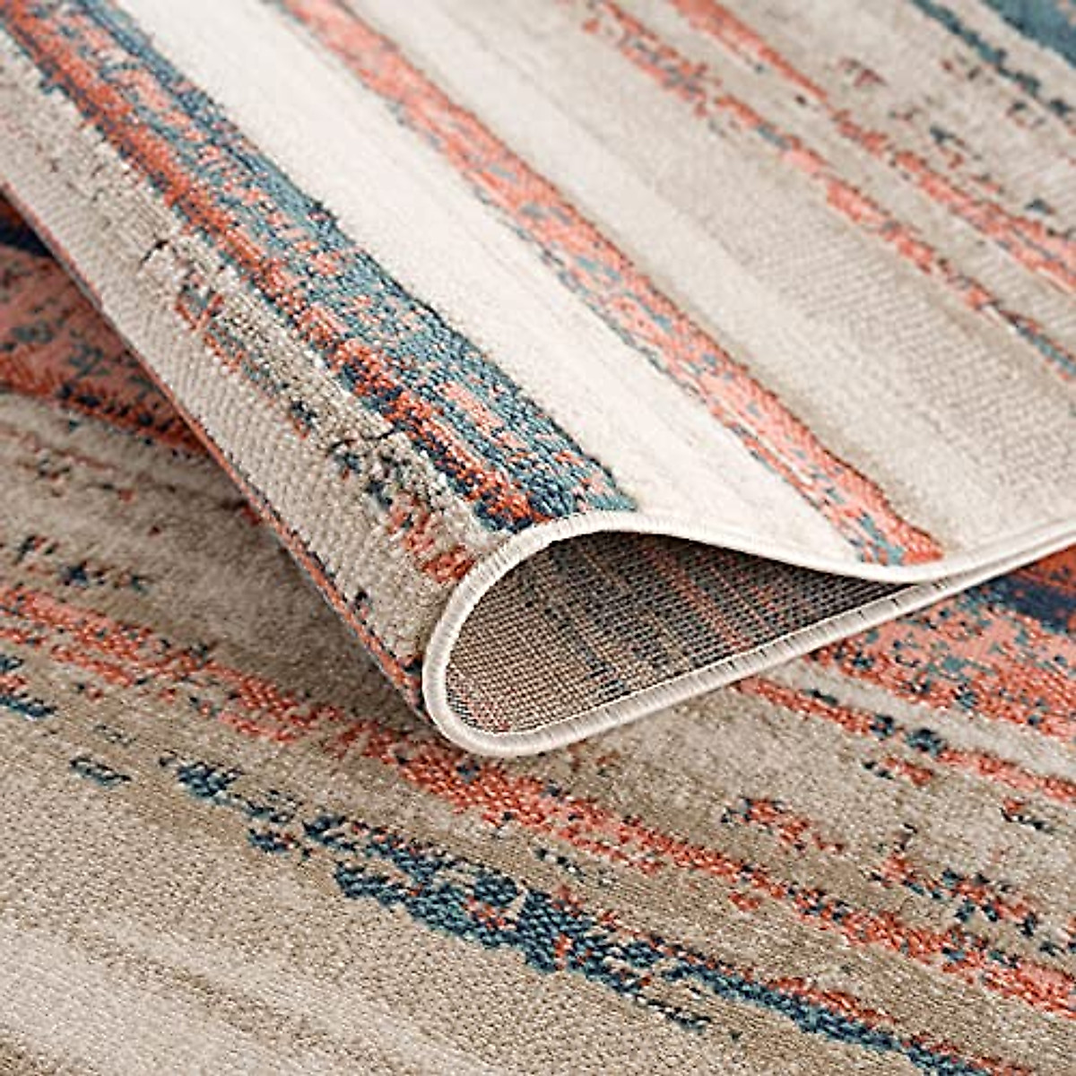 Bloom Rugs Modern Cream Multicolor Area Rug - Abstract Contemporary 10 ft Runner Rug for Entryways and Hallways (2'4" x 10')