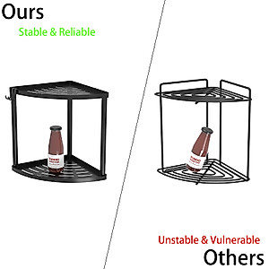 KOKSTOP 2-Tier Bathroom Counter Organizer, Metal Counter Corner Storage for Bathroom, Countertop, Modern Vanity Makeup Bathroom Shelf for Home, Kitchen, Black