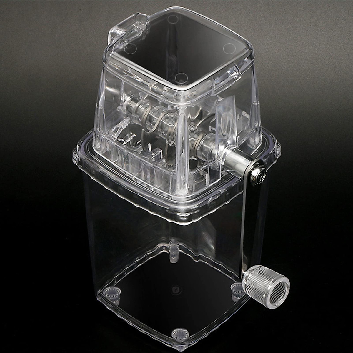 Tuzoo Hand Crank Operated Ice Crusher, Ice Shaver with Stainless Steel Blades, Manual Hand Crank Operated Ice Breaker for Fast Coarse, Shaved or Fine Chips Snow Cones or Slushies(Gray)