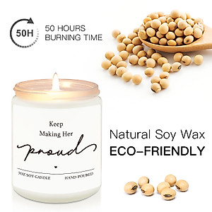 Sympathy Gifts, Keep Making Her Proud Christmas in Heaven Memorial Candle Gifts, Bereavement Gift for Loss of Loved One, Anniversary of Passing, Remembrance Gift for Loss of Mom, Grandma, Sister, Wife