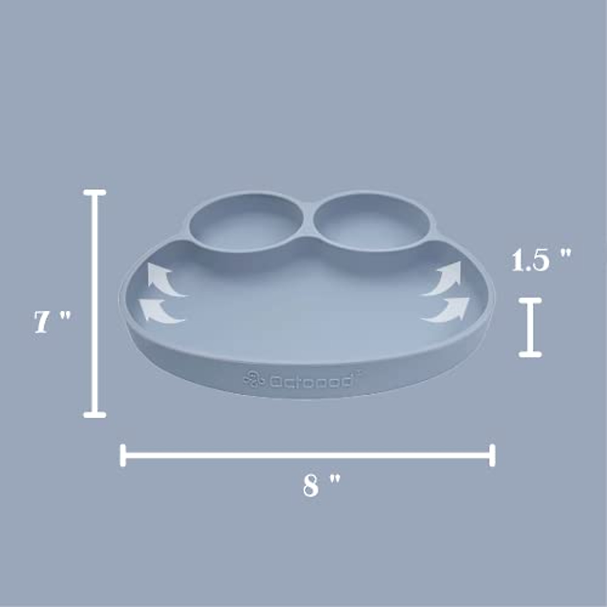 Abiie Octopod Frog Silicone Plates with Suction - Spill Proof, Easy to Clean - BPA-Free Bowl - Suction Plates for Baby and Toddler - Training & Feeding Divided Grip Dish (Pink Lavender)