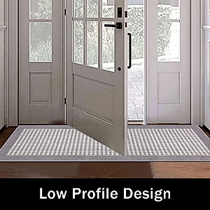 Ileading Kitchen Mat Sets 3 Piece Water Absorbent Kitchen Floor Rugs Non Slip Entrance Runner Rugs Farmhouse Laundry Throw mats Machine Washable Carpet Sets for Indoormat Balcony Garage(Grey)