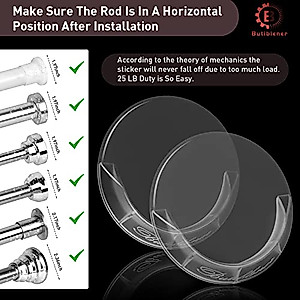 BUTIBLENER Shower Curtain Rod Holder for Wall 4 Pack, Adhesive Shower Rod Tension Retainer, No Drilling, Invisible Wall Mount Holder, Transparent(Shower Curtain Rod Not Included)