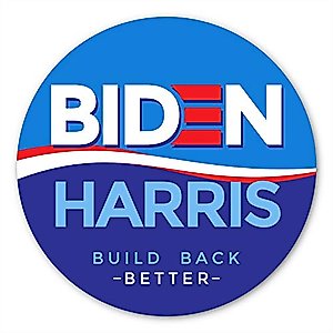 Biden Harris 2024 Sticker | Support President Joe and VP Kamala in 2024 to Build Back Better with This Vinyl Decal for Your Laptop, Car Bumper, or Hydro-Flask (4 X 4 Inch)